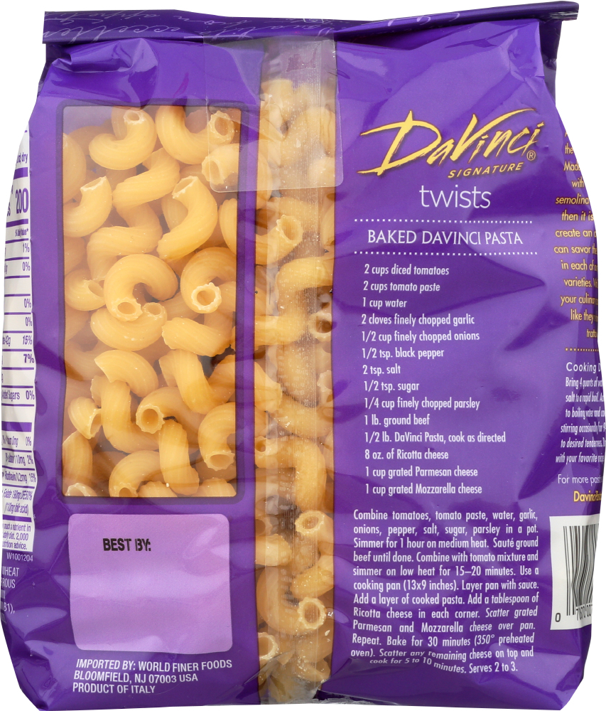 Pasta Twists - DaVinci - World Finer Foods