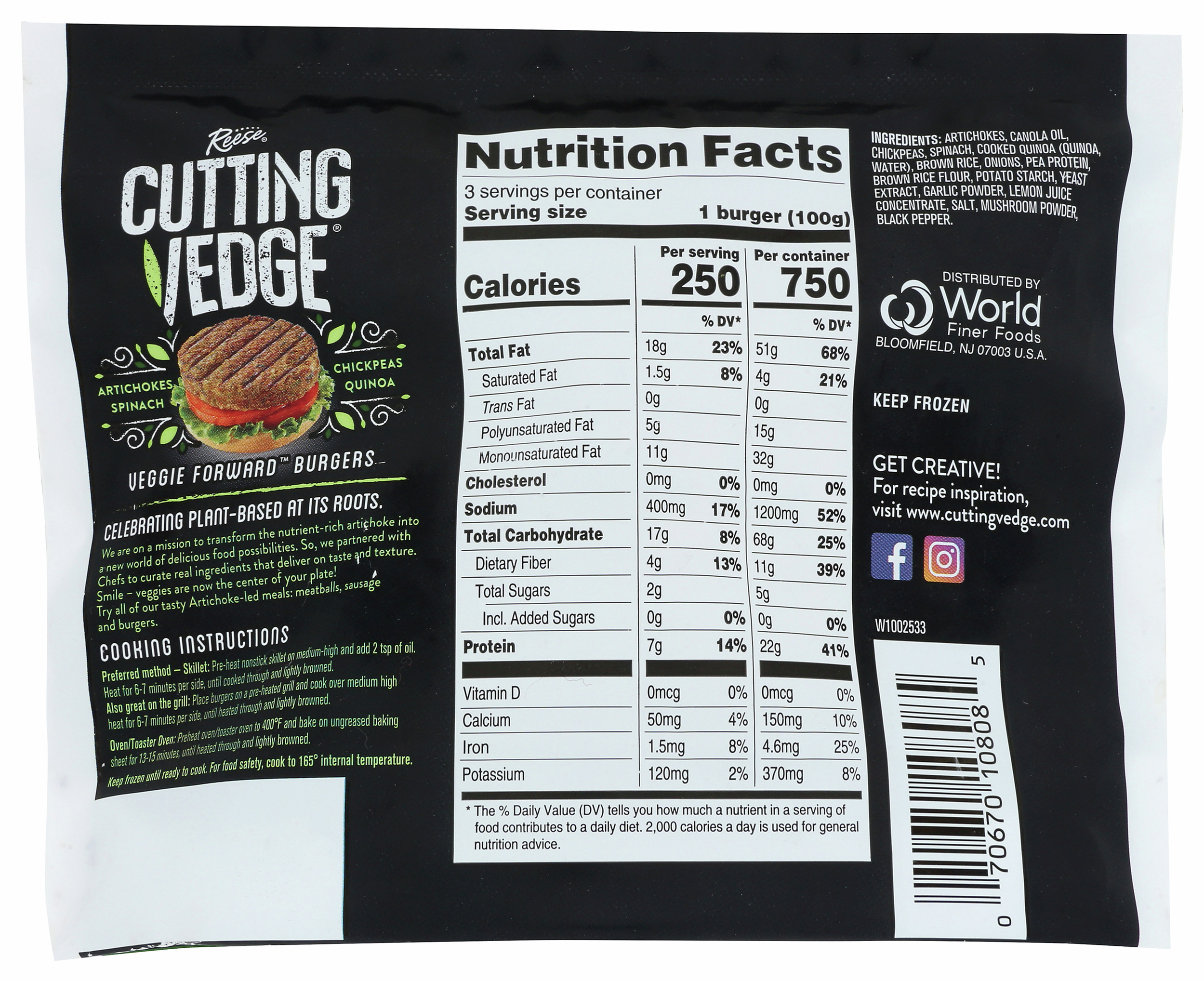 Veggie Forward Burgers - World Finer Foods